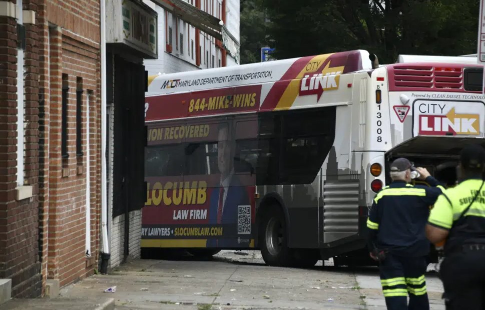 15 Injured As Baltimore Bus Crashes Into 2 Cars, Building
