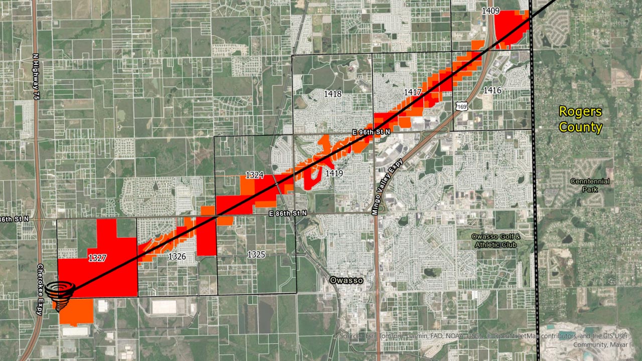 EF1 tornado causes significant damage in Owasso with 10-mile path