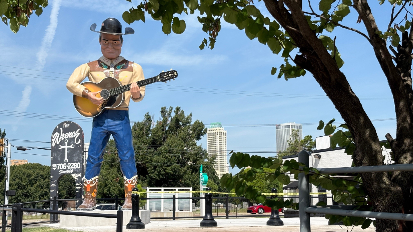 'Cowboy Bob' newest giant in Tulsa's Meadow Gold District