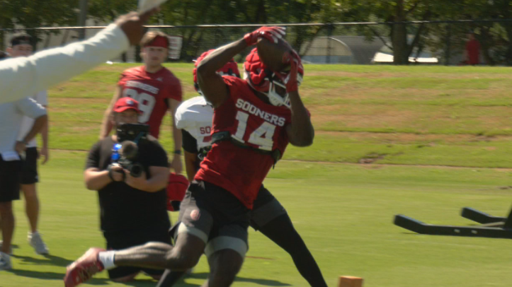 Checotah product and OU freshman wide receiver Elijah Thomas receives ...