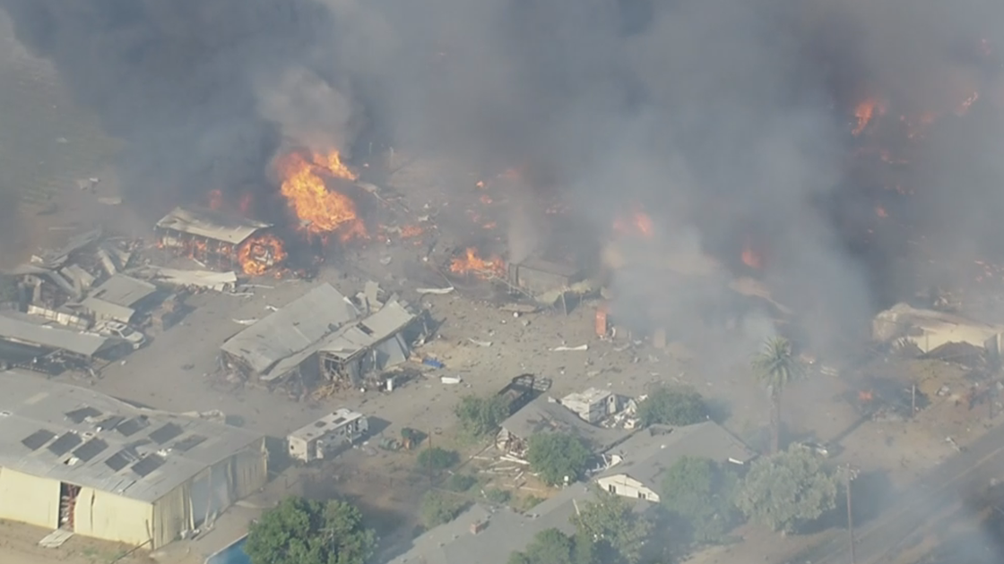 Explosions at California fireworks facility cause fire in town of Esparto