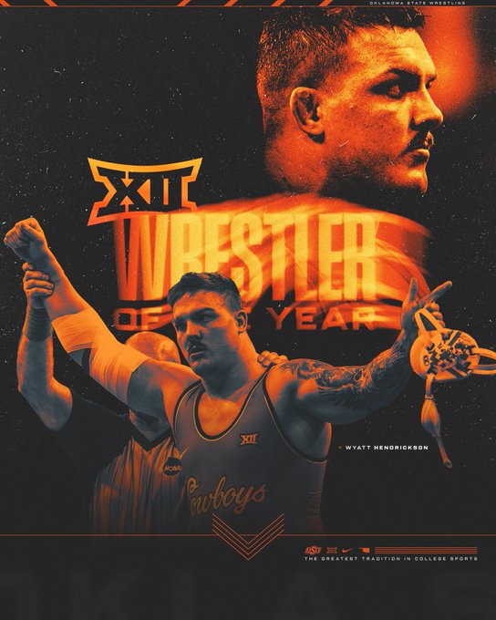 OSU Heavyweight Wyatt Hendrickson Named The Big 12 Wrestler Of The Year