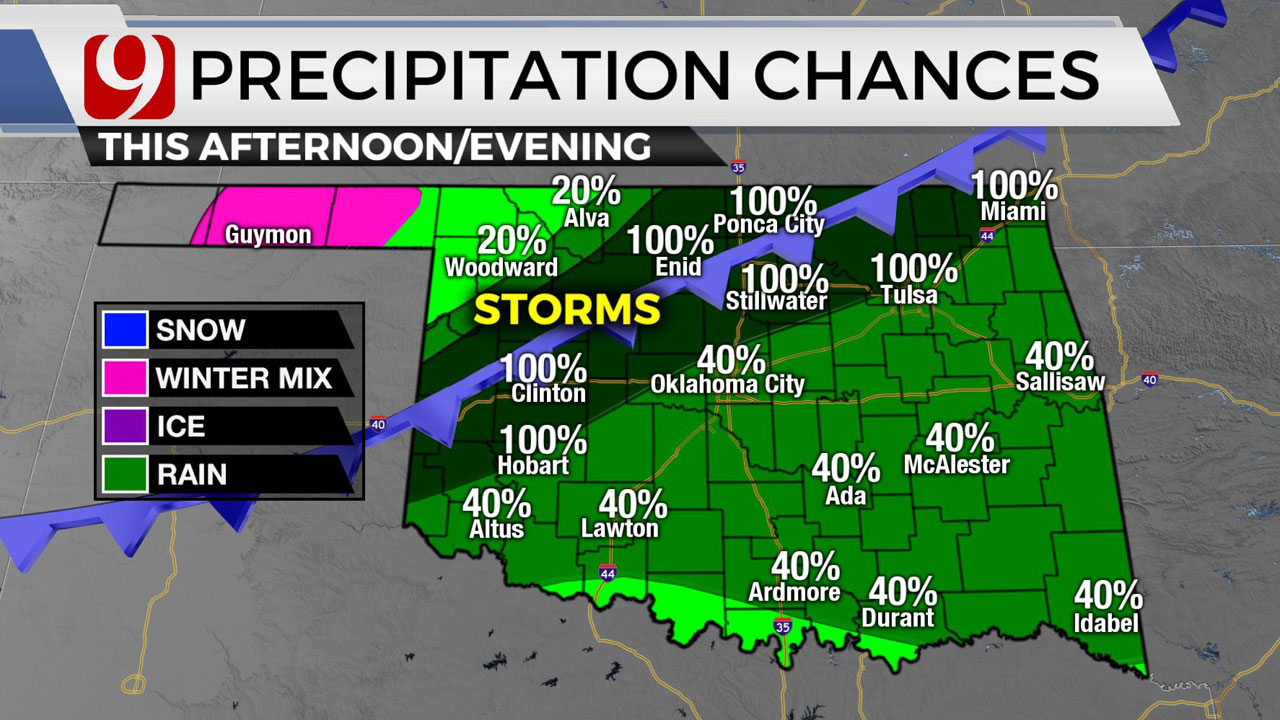 Okla. Sees Strong Winds, Rain & Storms Ahead Of Cold Front