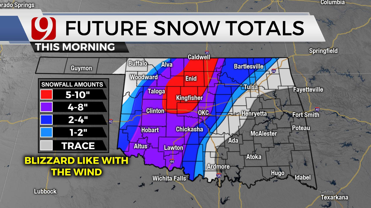 Okla. Kicks Off New Year With Heavy Snow Through Midday