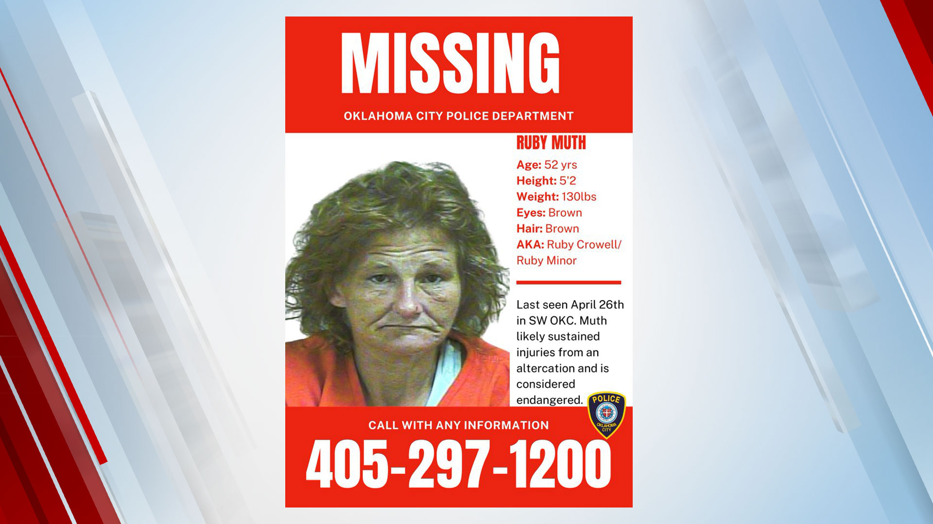 Oklahoma City Police Searching For Missing-Endangered Woman