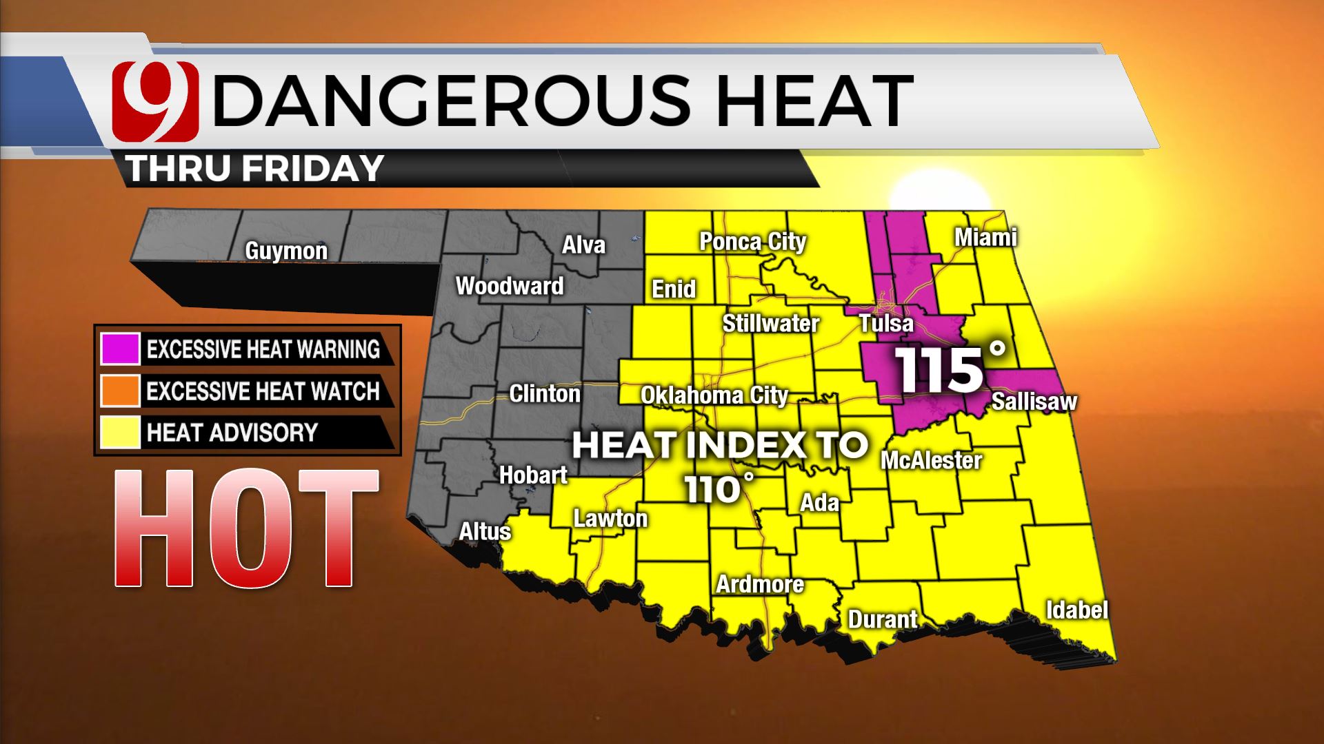 Extreme Heat Continues Before Cold Front Moves In
