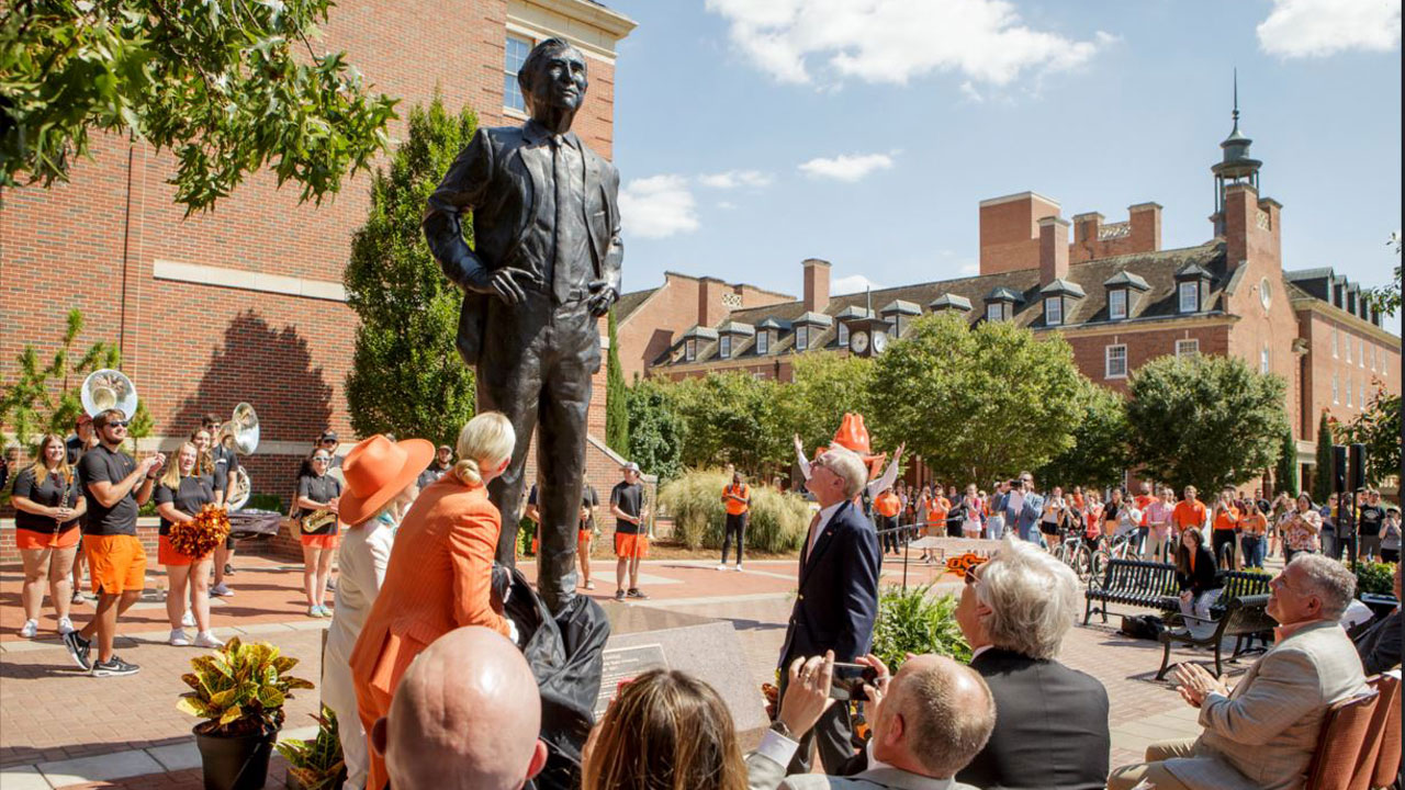 OSU Unveils Bronze Statue Of Former President Burns Hargis