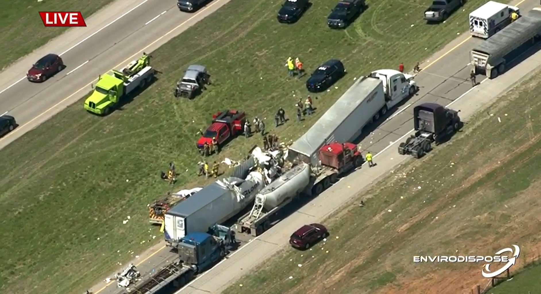 At Least 2 Dead In Multi-Semi Crash Near Davis