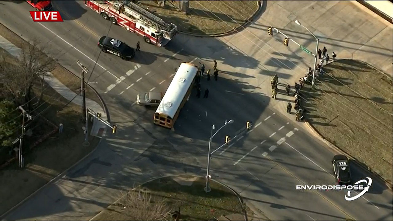 Authorities Respond To School Bus Crash In NW OKC