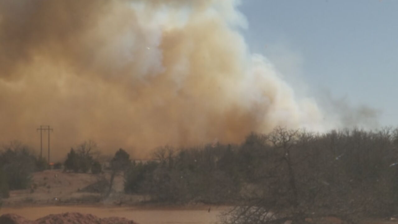 Wildfires rekindle in central Oklahoma Monday afternoon