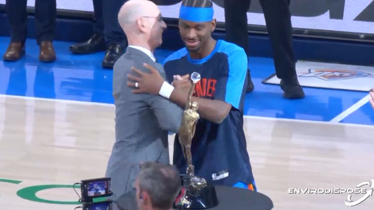 Shai Gilgeous-Alexander accepts NBA MVP Award in OKC